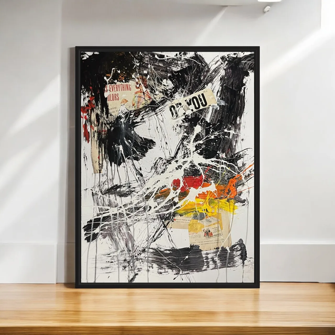 Original Mixed Media Abstract Art Painting 18x24 “1950s Apeco Copier Ad ...